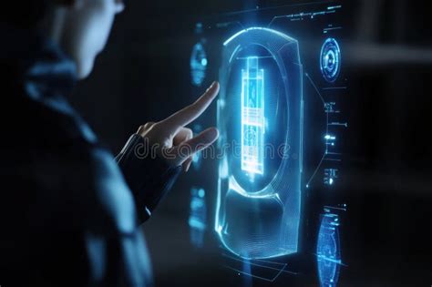 Person Interacts With Holographic Interface For Online Purchasing