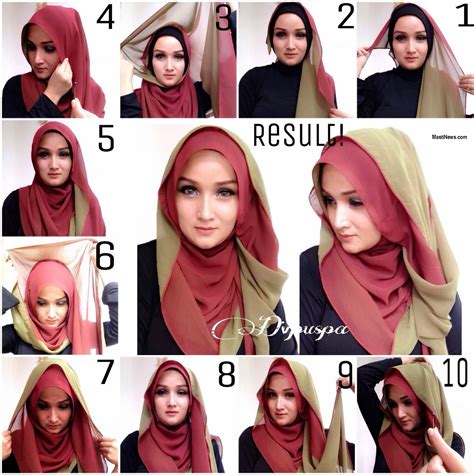 Beautiful Double Layer Hijab Tutorial - Style Hunt World