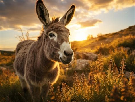 Premium Ai Image Donkey In Its Natural Habitat Wildlife Photography
