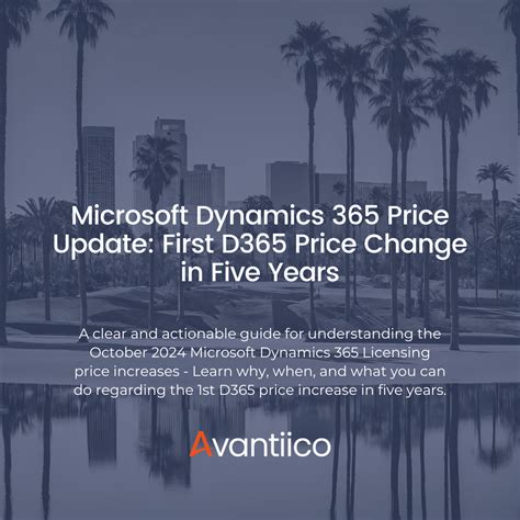 Microsoft Dynamics 365 Price Update Avantiico
