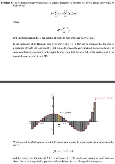solved problem 3 the reimann sum approximation of a