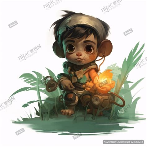 ai创作图q版儿童师 q版原画 q版黎族男孩 q版野人 游戏q版 q版基诺族男孩 q版角色设计 q版欧美画风 q版书童 q版游戏ui q版小兵