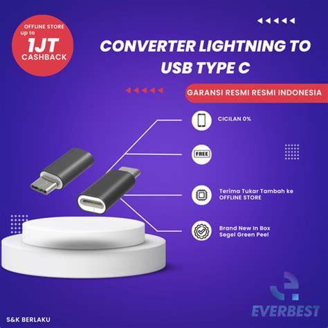 Jual Converter Lightning To Usb Type C Kota Malang EVERBEST GADGET ELECTRONIK Tokopedia