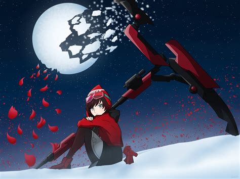 A Snowy Hill At Dusk R Rwby Ruby Rose