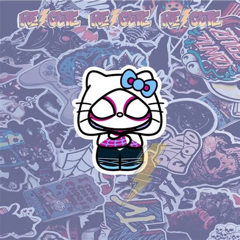 Sticker Impermeable De Hello Kitty Spiderman
