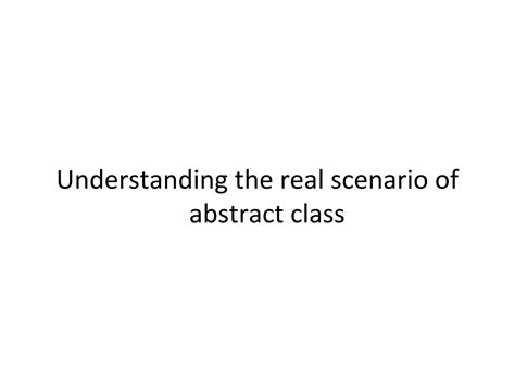 Abstract Class In Java Ppt