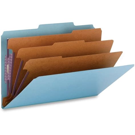 Atlas Partion Folder Legal 3 Division 8 Fasteners Box 10 Blue