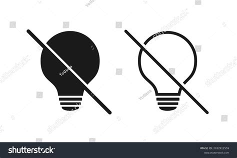 No Lamp Icon Disable Lightbulb Illustration Stock Vector Royalty Free