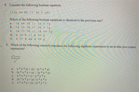 Solved Consider The Following Boolean Equation A Chegg Com