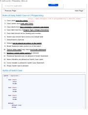Rules For Using Switch Case In C Programming Unique Labels Course Hero