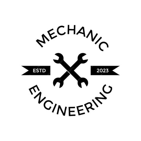 빈티지 정비사 라벨 엠블럼 및 로고 벡터 그림 프리미엄 벡터