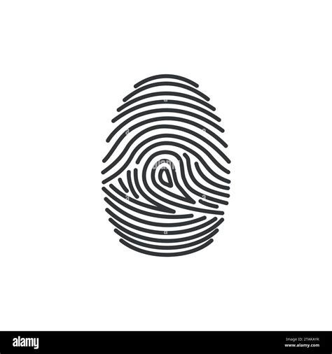 Fingerprint Icon Identification Isolated On White Background Security And Surveillance System