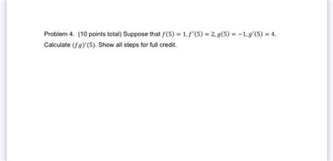 Solved Problem 4 10 Points Total Suppose That 5 1 Chegg Com