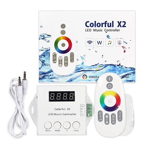 DC5 12 24V X2 Dream Color LED Music Controller Built In Multi Progams With Wireless RF Touch