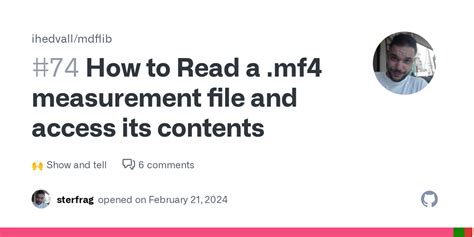 How To Read A Mf4 Measurement File And Access Its Contents · Ihedvall Mdflib · Discussion 74