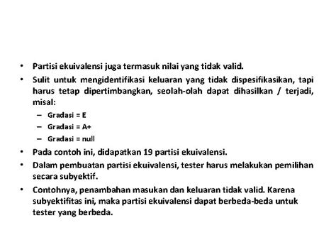 Testing Implementasi Sistem Black Box Testing Equivalence Partitioning