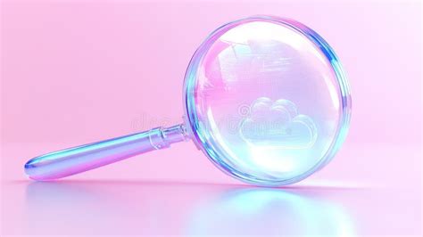 Translucent Magnifying Glass Placed On A Pastel Surface With Soft Glowing Reflections Creating