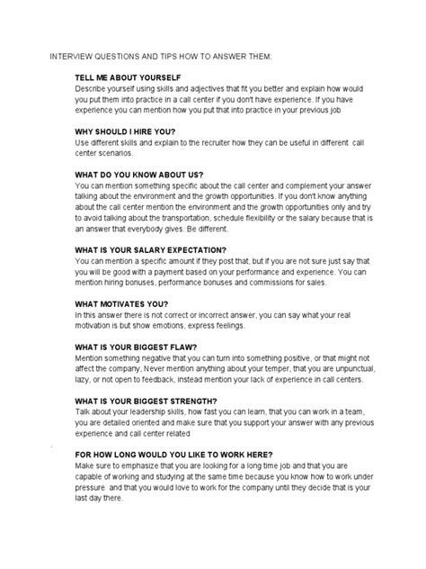 most common job interview questions pdf experience job interview