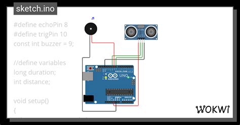 Ultrasonic Sensor With Buzzer Copy Wokwi Esp32 Stm32 Arduino Simulator