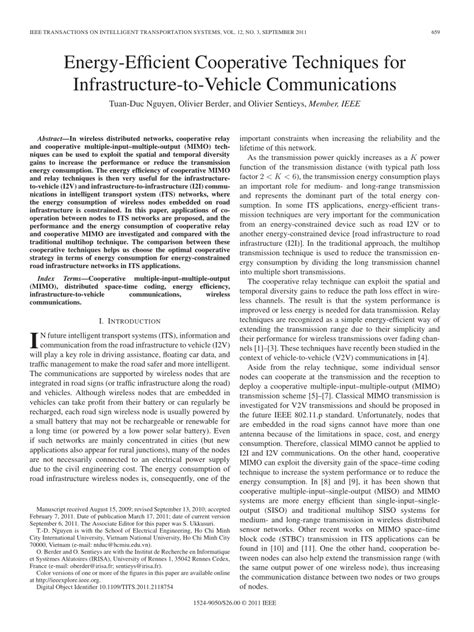 Pdf Energy Efficient Cooperative Techniques For Infrastructure To