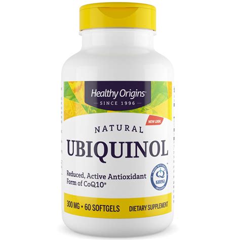 Healthy Origins Ubiquinol 300mg Natural Coq10 Softgels Gluten Free Non