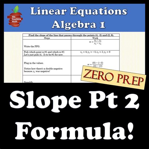 Slope Formula Lesson Guided Notes Practice No Prep Classful