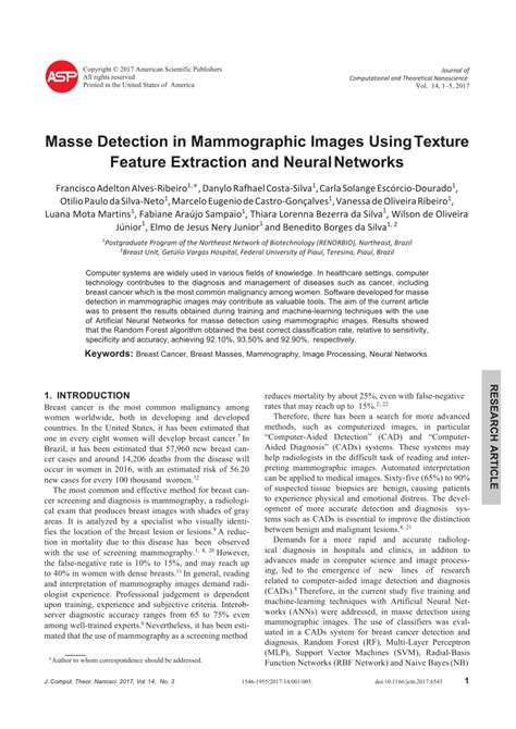 Pdf Masse Detection In Mammographic Images Using Texture Feature Extraction And Neural Networks