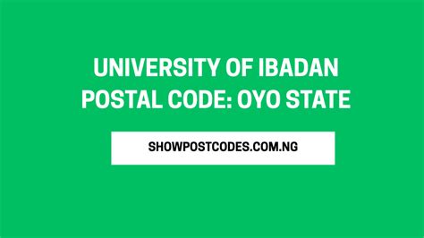 University Of Ibadan Postal Code Oyo State Zip Codes Showpostcodes
