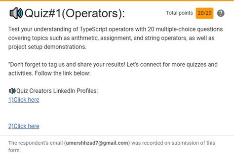 Muhammad Umer On Linkedin Typescript Quiz Learningprogress