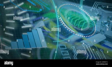 Image Of 5g Text Scopes Scanning And Data Processing Over Server Stock