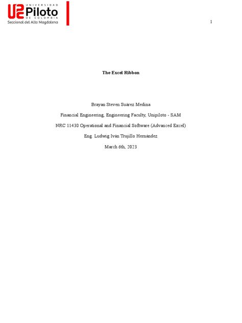 The Excel Ribbon Pdf Microsoft Excel System Software