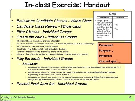 Objectoriented Analysis Using Crc Cards And Scenarios To