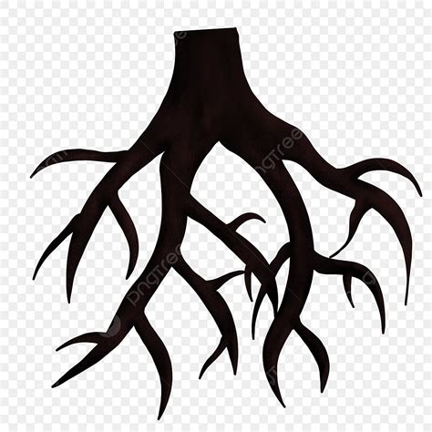 Curved Brown Tree Roots Clip Art Lip Drawing Roots Clipart Bending