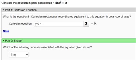 solved consider the equation in polar coordinates rsinθ 2