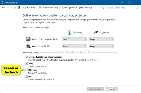 Add Or Remove Hibernate From Power Menu In Windows Tutorials