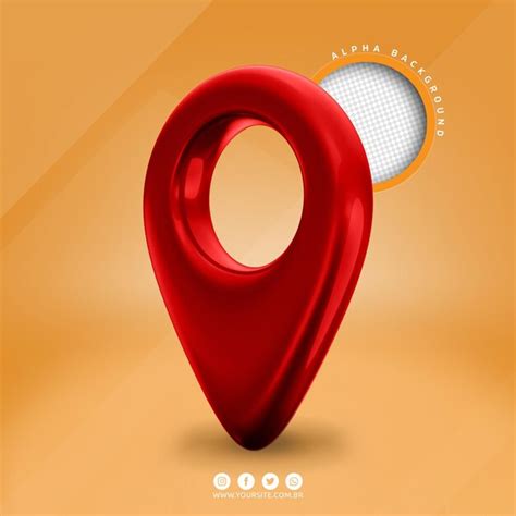 Premium PSD Red Realistic D Map Pin Pointer Icon Isolated Premium Psd