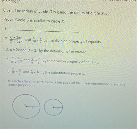 his proot given the radius of circle o is r and the radius of circle
