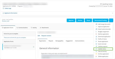 Update Application Status
