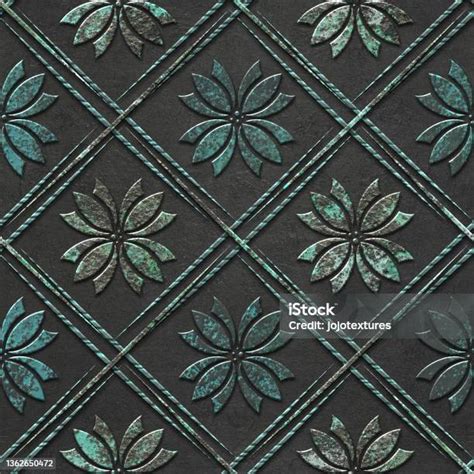 기하학적 꽃 패턴 산화물 구리 색상 3d 일러스트와 원활한 질감 0명에 대한 스톡 사진 및 기타 이미지 0명 검은색 구리