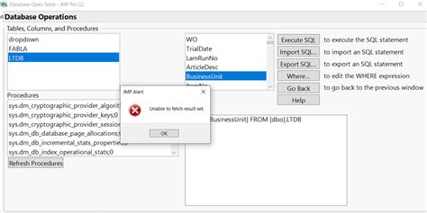 Solved Sql Statement Is Not Working Anymore After Migrating To Jmp 16