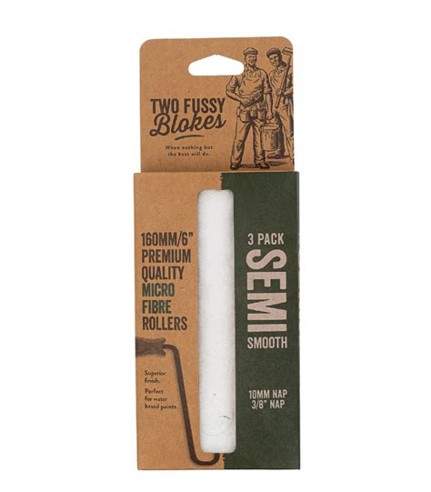 Two Fussy Blokes Semi Smooth Roller Sleeves 6 Inch 3 Pack Next