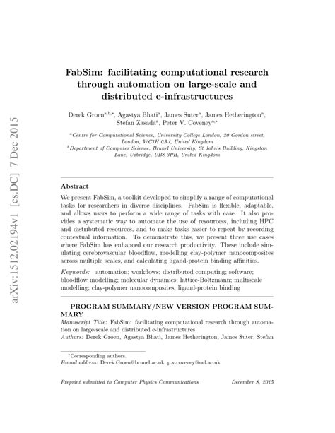 pdf fabsim facilitating computational research through automation on