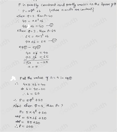 Solved 40 A Quantity P Is Partly Constant And Partly Varies As The