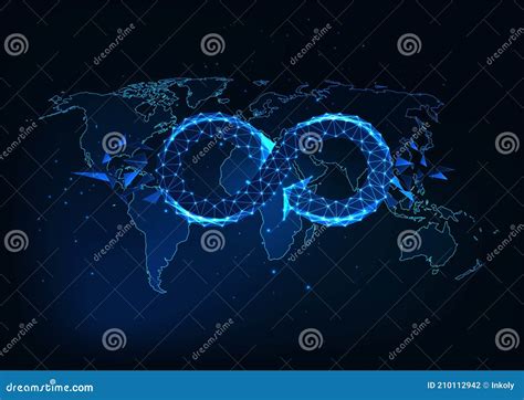 Futuristic Global Internet Network Background Worldwide Globalization Vector Concept