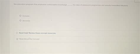Solved Sex Education Programs That Emphasize Contraceptive Chegg Com