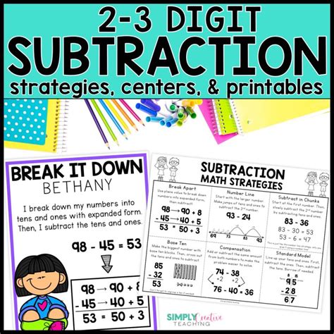Strategies For Subtraction With Free Charts