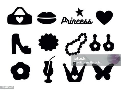 인기 있는 트렌드 컬렉션 아이콘입니다 하트 데이지 신발 나비 스타 로고 스티커 흰색 배경에 고립된 요소 인쇄용 배너용 엽서용 예술 벡터 일러스트 레이 션 0명에 대한 스톡