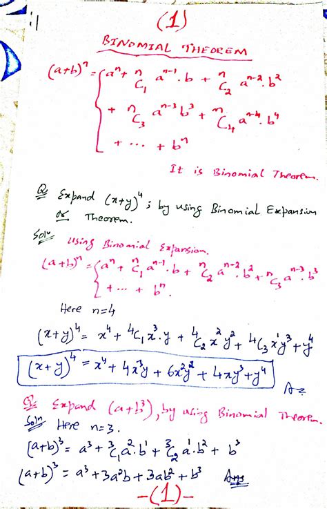 SOLUTION Binomial Theorem Notes Studypool