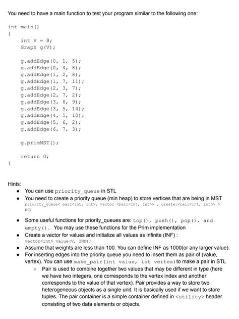 Solved For This Project You Need To Study Prim Algorithm