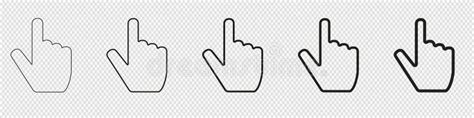 Computer Mouse Hand Click Cursor Pointer Finger Cursor Stock Vector